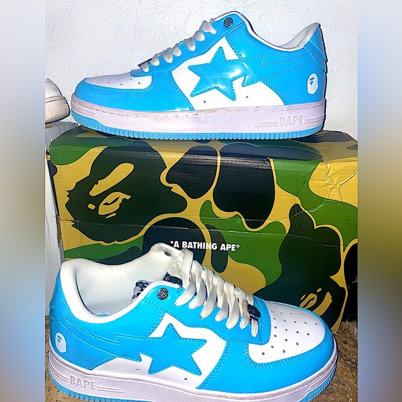 Bape | Shoes | Light Blue N White Bapestas | Poshmark